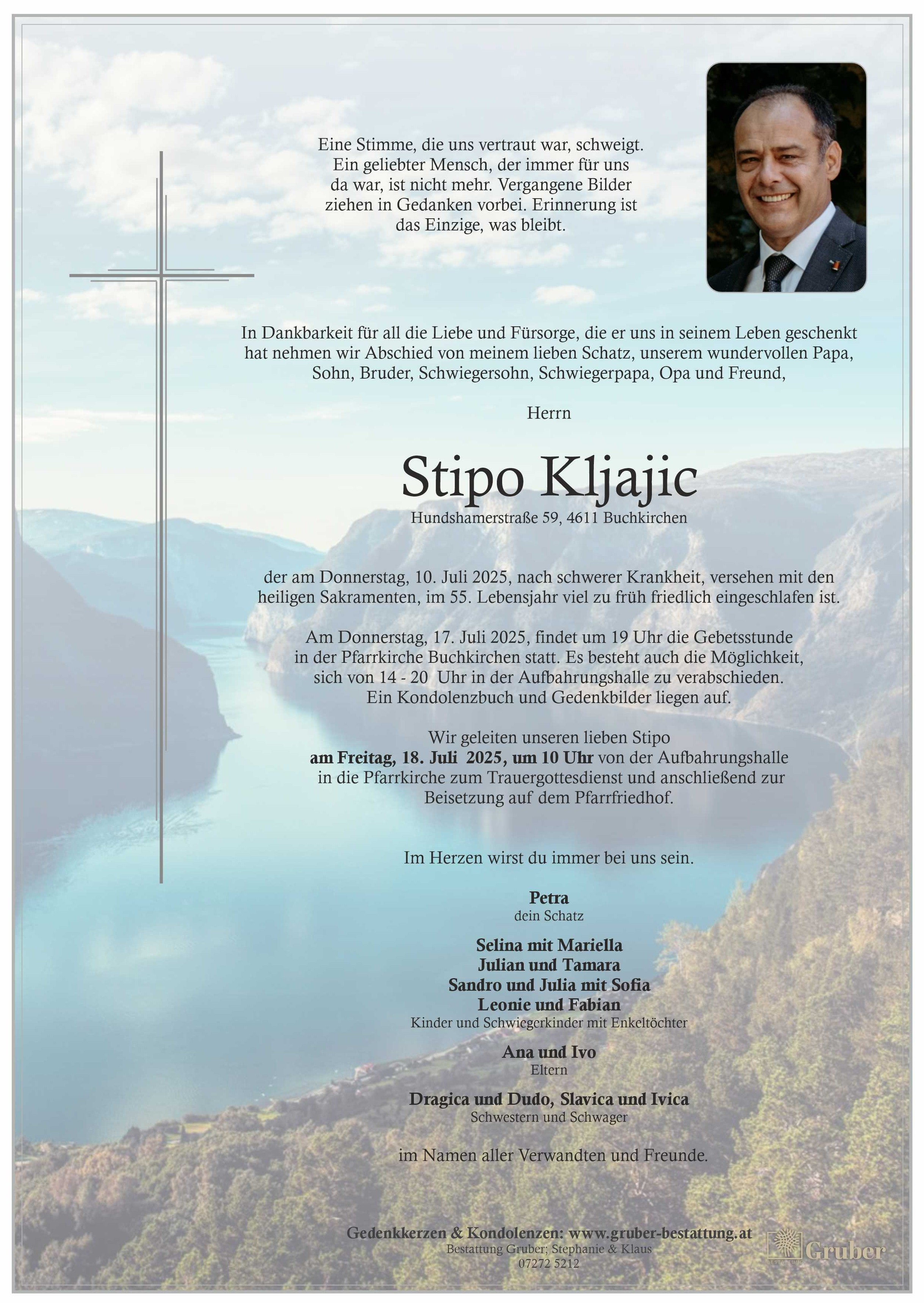 Stipo Kljajic (Buchkirchen) - Bestattung Gruber